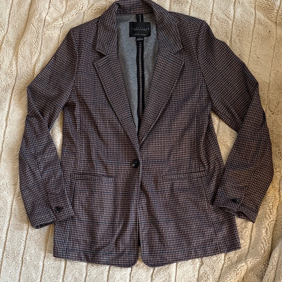 Sanctuary | Jackets & Coats | Sanctuary Brown Checkered Blazer | Poshmark
